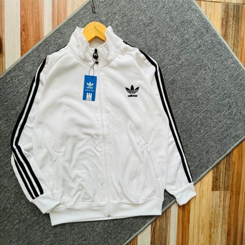 Jual TRACKTOP ADIDAS PUTIH LIST BLACK | Shopee Indonesia