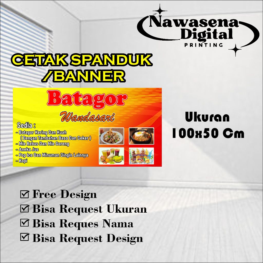 Jual Cetak Spanduk Banner Batagor | Shopee Indonesia