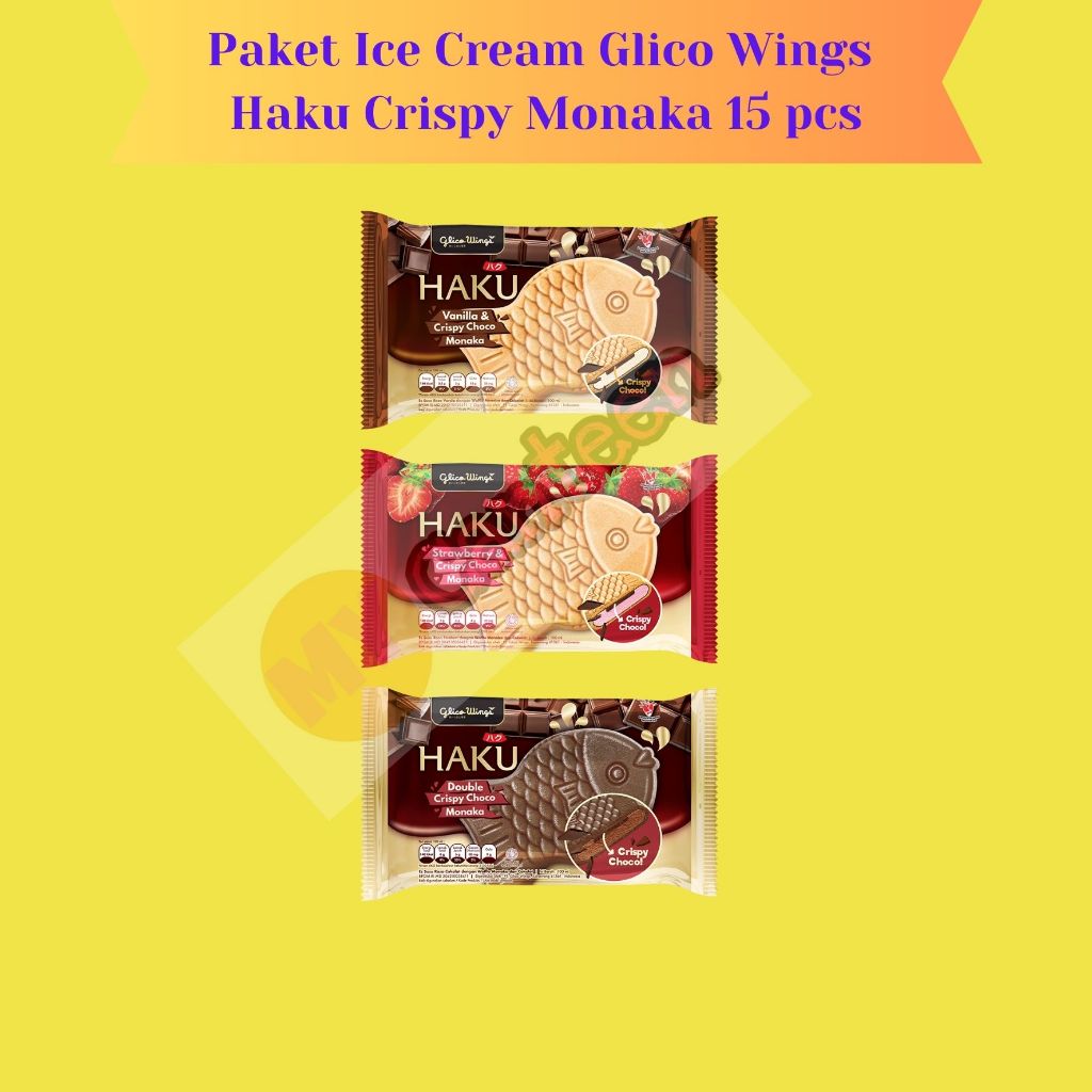 Jual Paket Ice cream Glico WIngs Haku Crispy Monaka isi 15 pcs | Shopee Indonesia