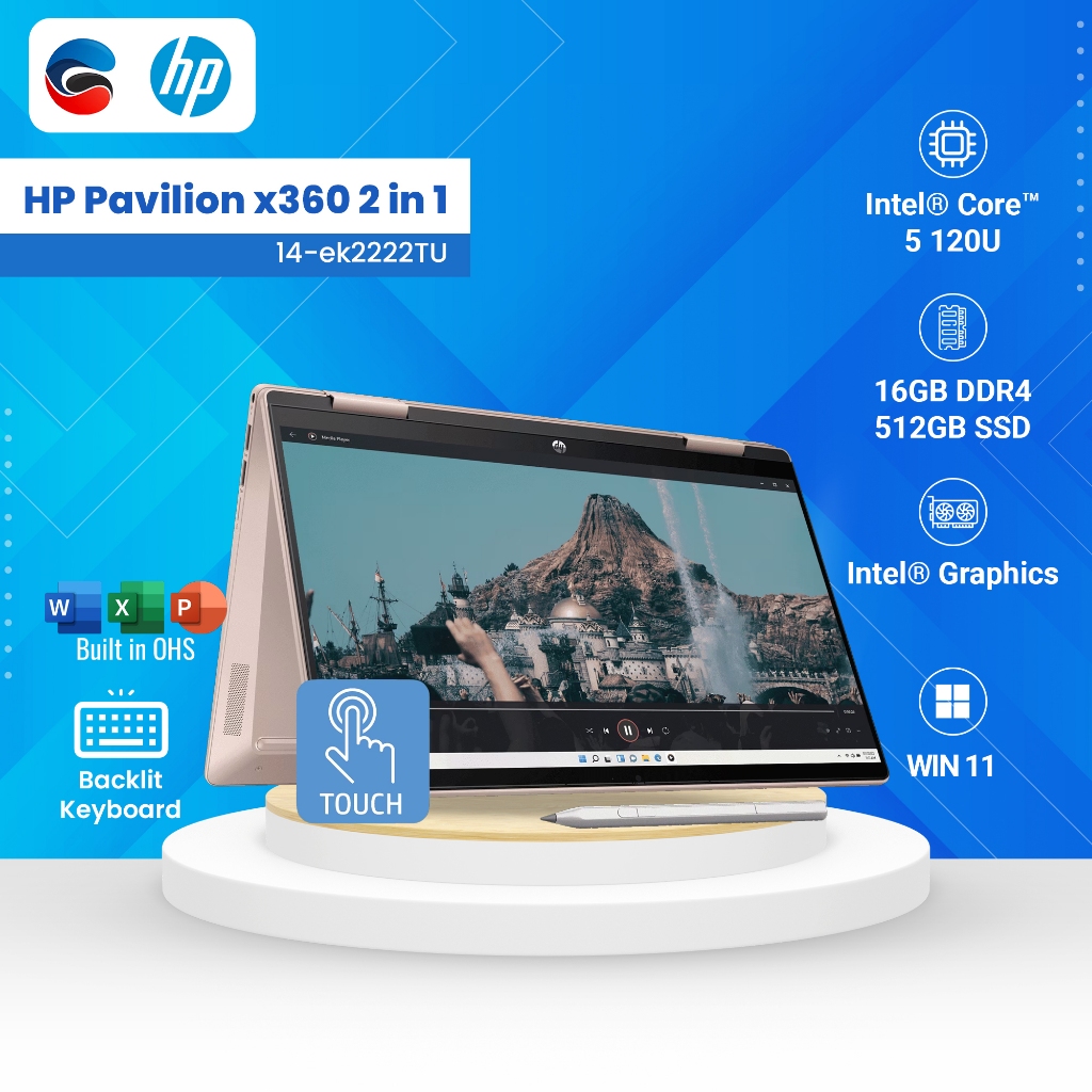 Jual HP Laptop Pavilion X360 14 EK2222TU Intel Core 5 120U 16GB 512GB ...