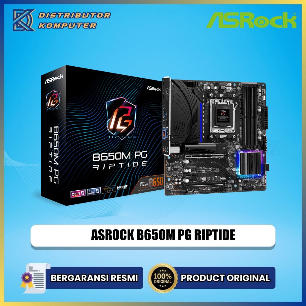 Jual ASROCK MOTHERBOARD B650M PG RIPTIDE (AMD, AM5, MICRO-ATX, DDR5 ...
