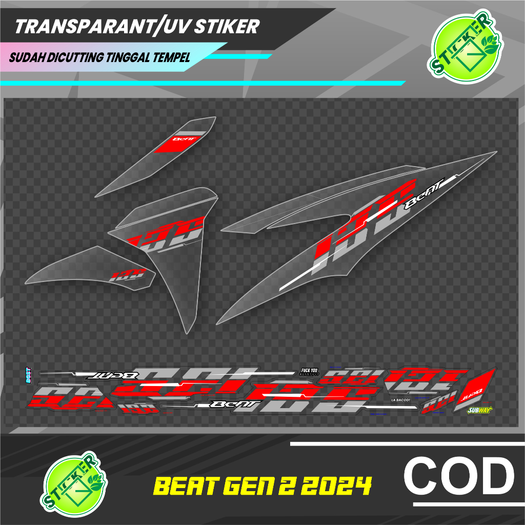 Jual STRIPING TRANSPARAN UV CLEAR SIMPEL HONDA BEAT DELUXE 2024 BEAT ...