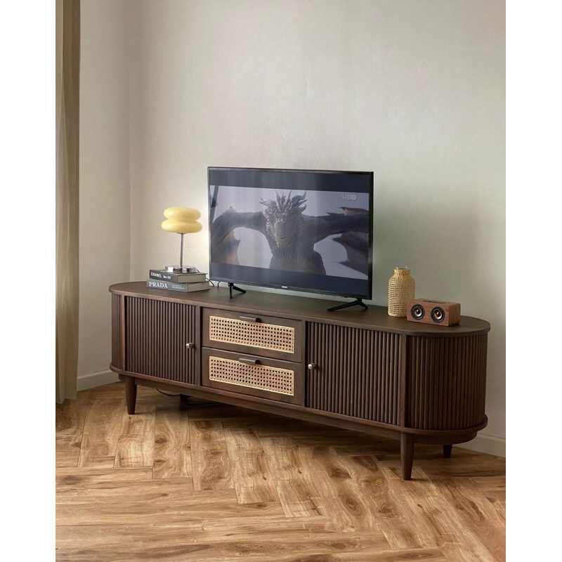Jual BUFFER TV CONSOLE TABLE MODERN SALUR MATERIAL KAYU JATI KOMBINASI ...