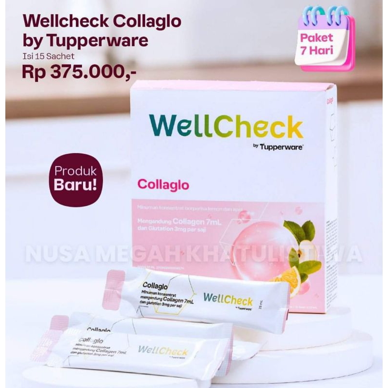 Jual ORIGINAL TUPPERWARE WELLCHECK COLLAGLO BY TUPPERWARE 1 KOTAK(15 SC) | Shopee Indonesia