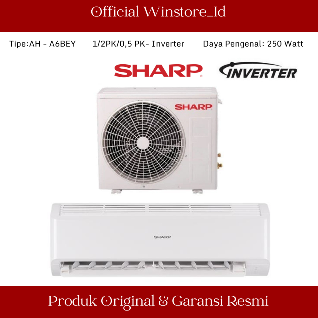Jual AC SHARP INVERTER AH-X 6 BEY 1/2 PK ORIGINAL | Shopee Indonesia