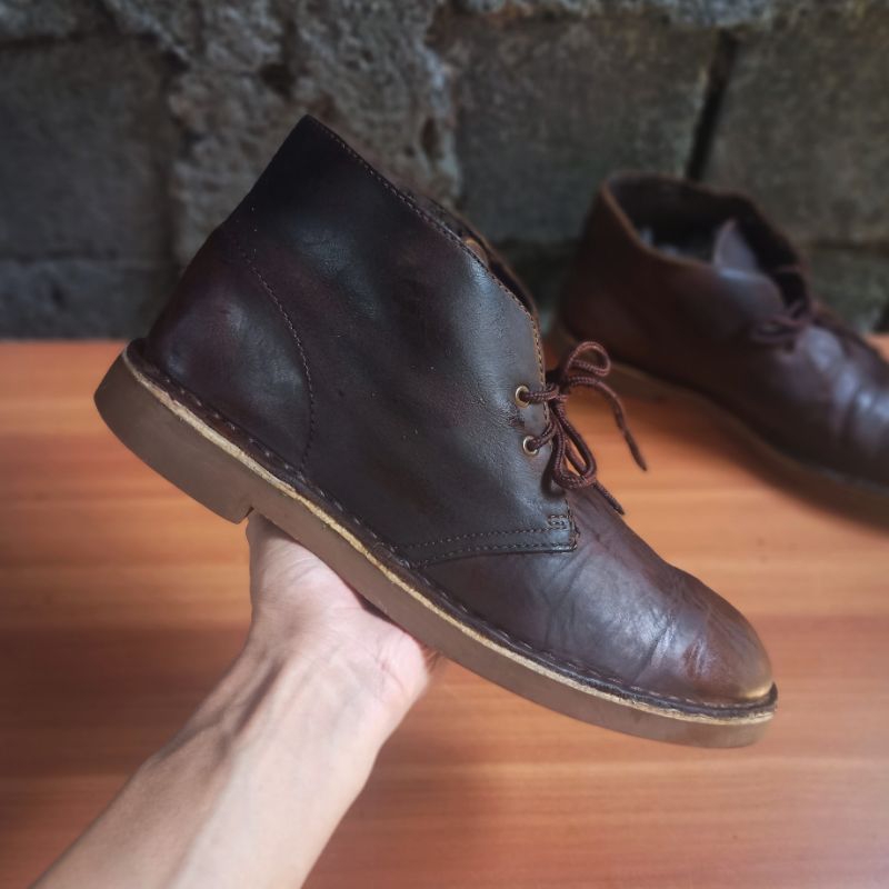 Jual clarks originals desert boots brown leather | Shopee Indonesia