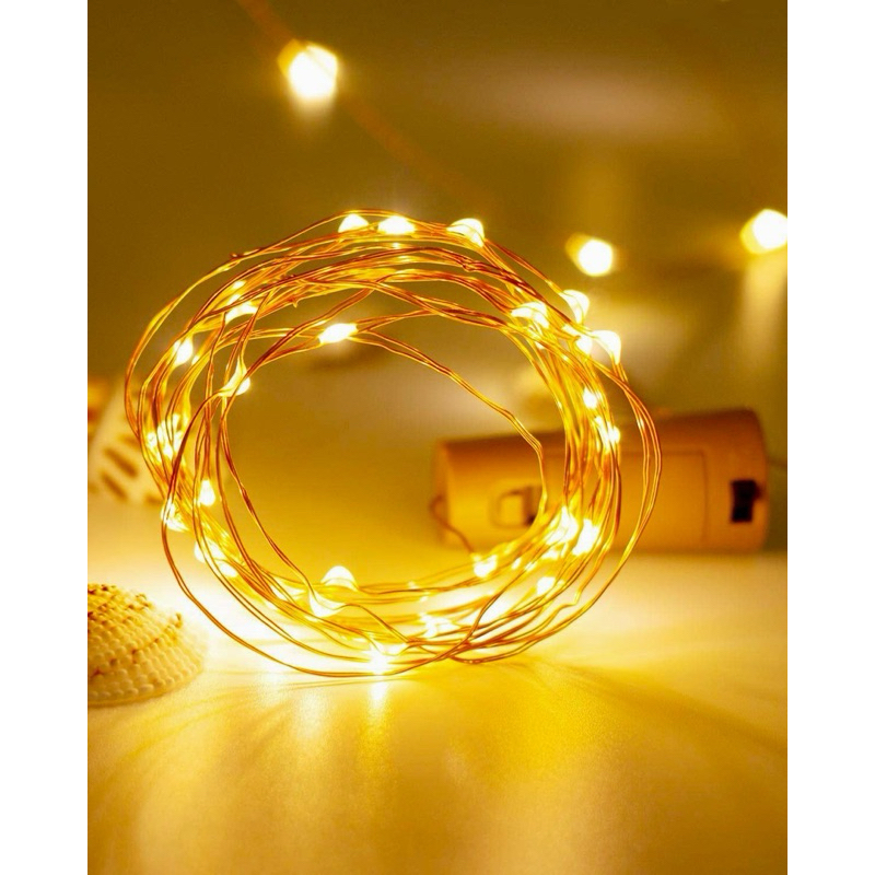 Jual Lampu LED Kawat dengan Baterai Warm White panjang 5m, 2m, 1meter ...