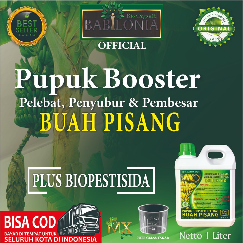 Jual Booster Pupuk Organik Cair Pelebat Penyubur Pembesar Pisang 1 Liter / Booster Pisang ...