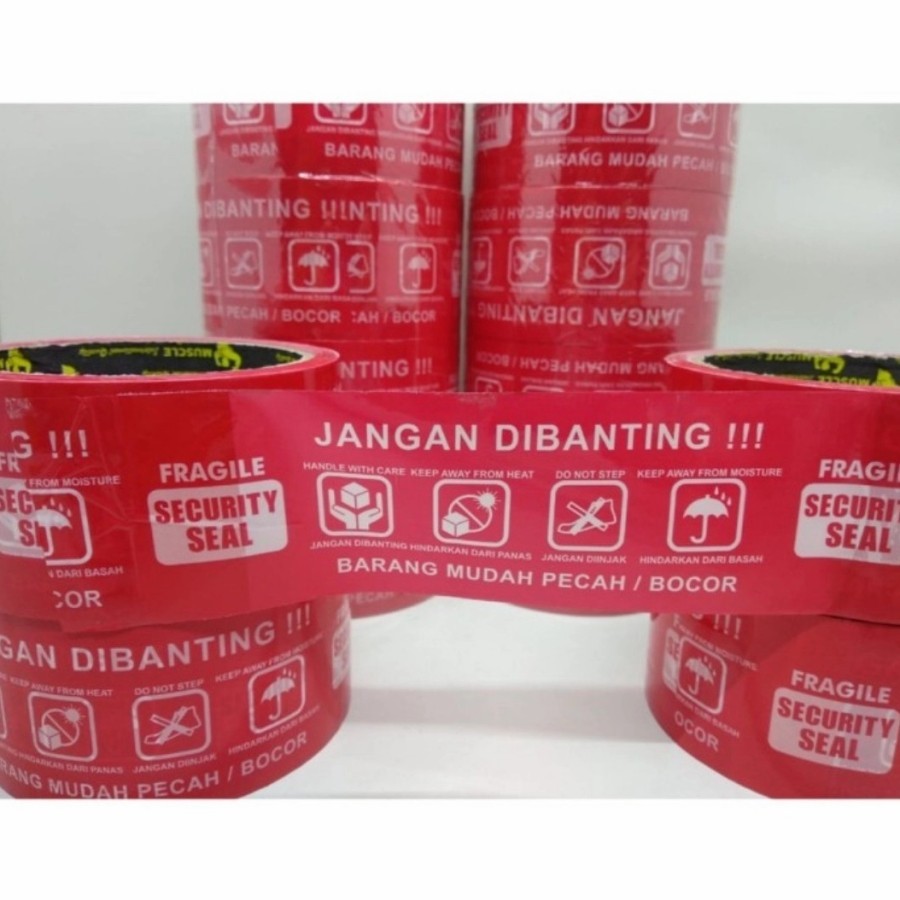 Jual Lakban Fragile Merah 100 yard | Shopee Indonesia