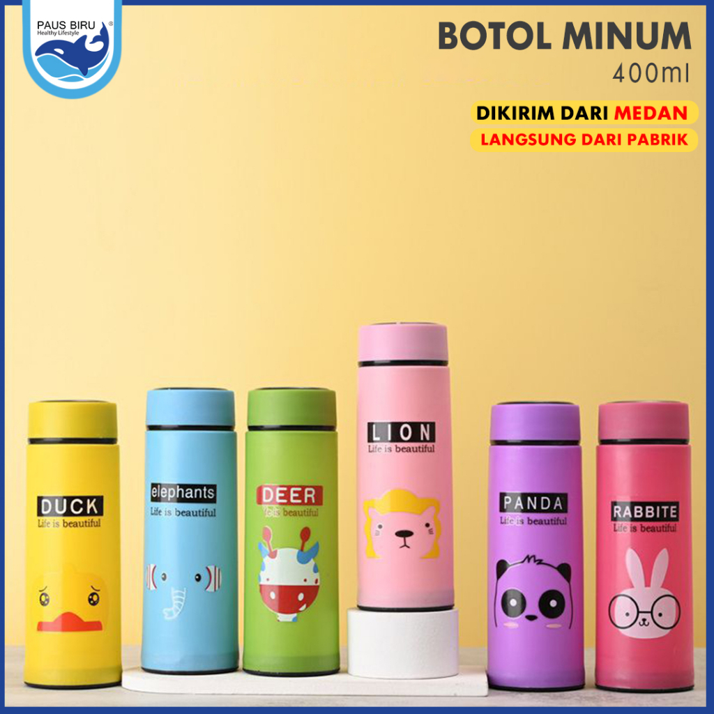 Jual Paus Biru - Botol Minum Kaca Six Oup/Beling Cover Plastik 6oup ...