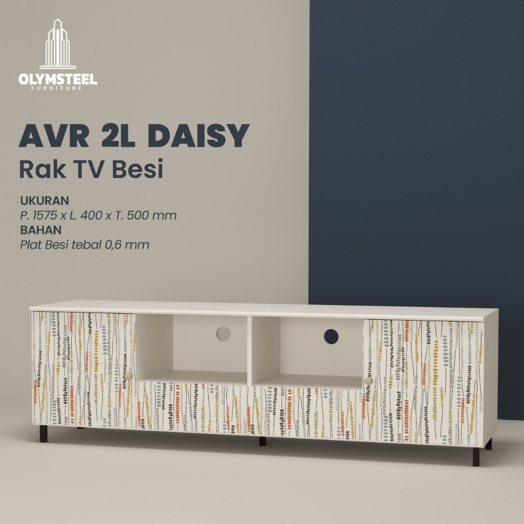 Jual OLYMSTEEL - AVR 2L - MEJA TV BESI ANTI RAYAP RAK TV BESI MINIMALIS ...