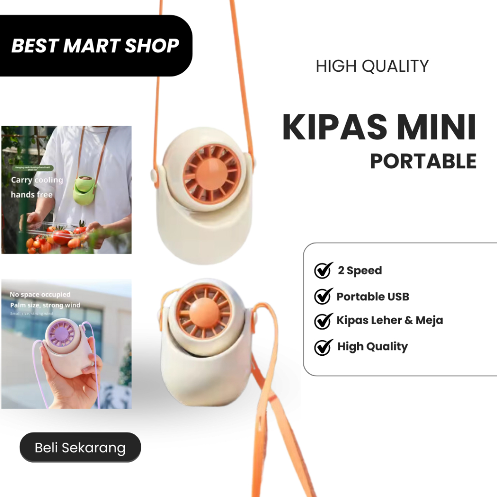 Jual Kipas Angin Gantung Turbo Mini Portable USB Kipas leher dan kipas ...
