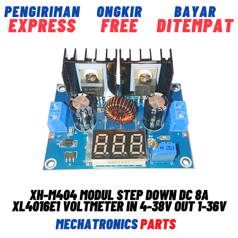 Jual XH-M404 Modul Step Down DC 8A XL4016E1 Voltmeter In 4-38V Out 1-36V Display Voltage ...