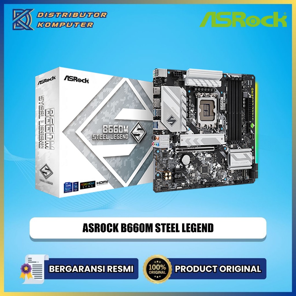 Jual ASROCK MOTHERBOARD B660M STEEL LEGEND (INTEL, LGA 1700, GEN12, DDR4) | Shopee Indonesia
