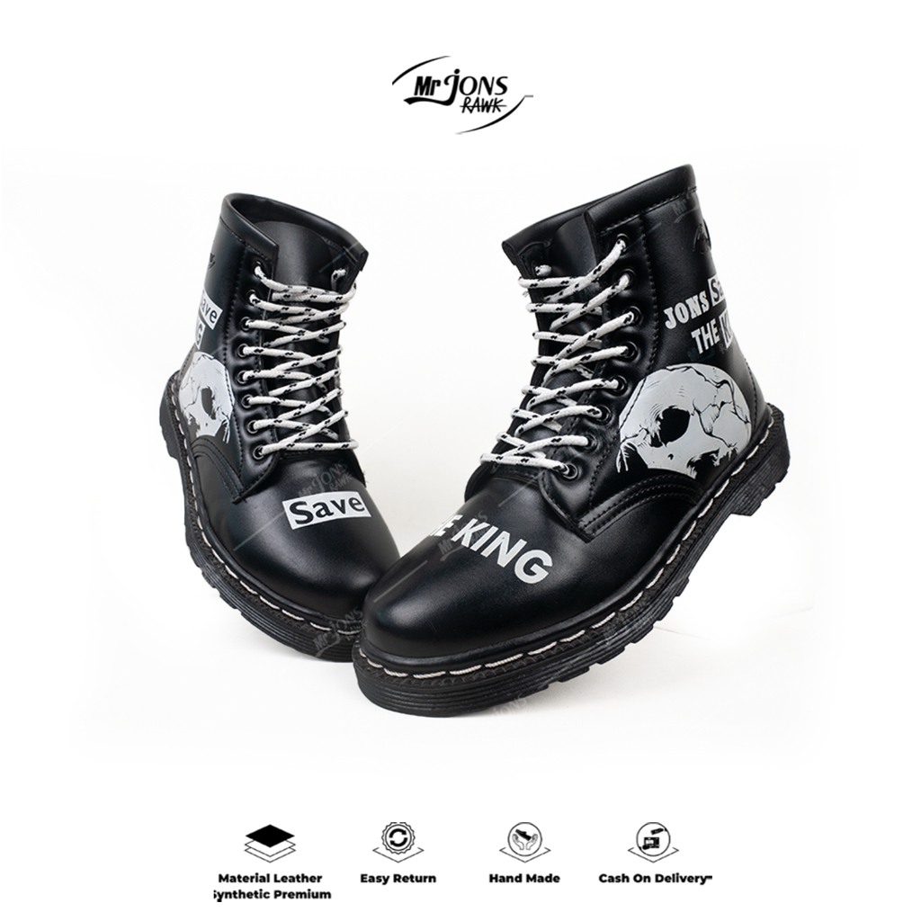 Jual Mr.Jonsrawk Official - Sepatu High Boots 8 Hole Pria Wanita ...