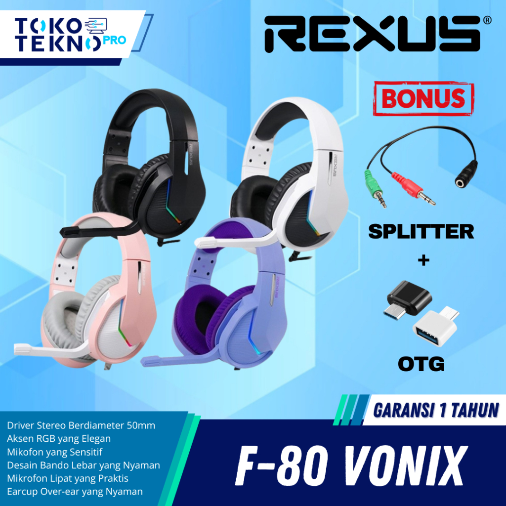 Jual Rexus F80 Vonix Gaming Headset | Shopee Indonesia