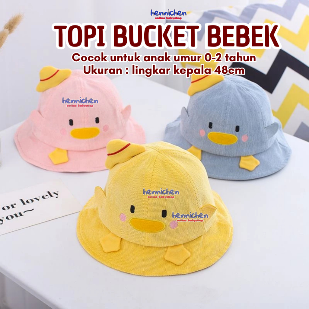Jual TOPI BUCKET BAYI BEBEK DUCK LUCU IMPORT PREMIUM BORDIR BUCKET ANAK ...