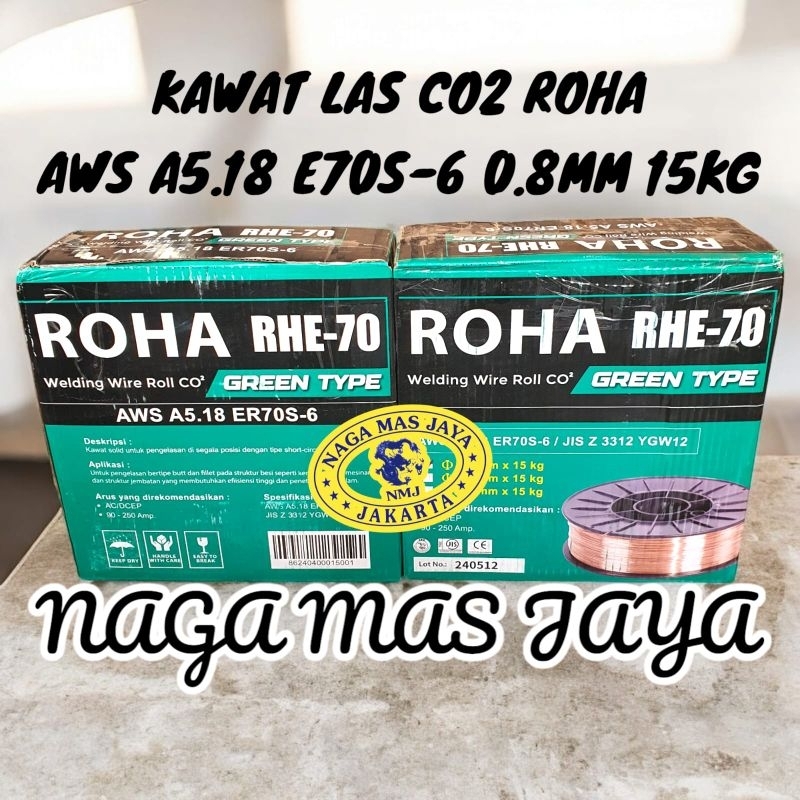 Jual ROHA KAWAT LAS CO2 0.8MM 15KG / KAWAT LAS SOLID MIG WIRE 0.8MM ROHA / KAWAT LAS CO2 0.8 MM ...