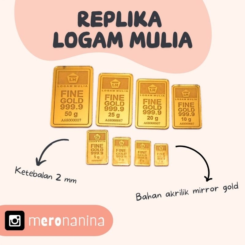 Jual TAMBAHAN Replika Emas Logam Mulia 1gr - 50 gr Desain Baru ...