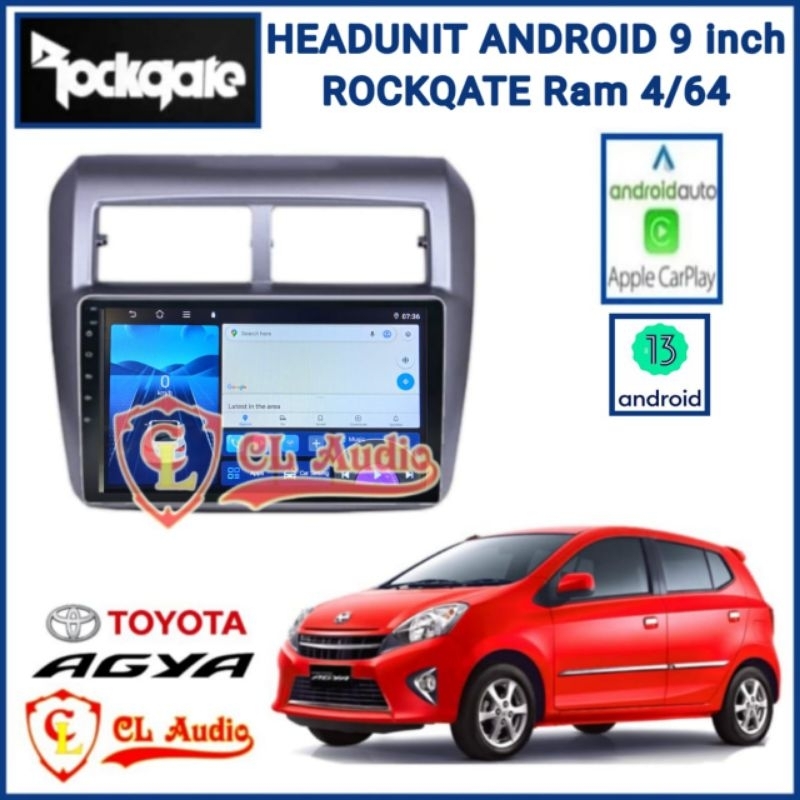 Jual Head Unit Android Rockgate 9 Inch OEM Ayla/Agya Ram 4/64GB ...
