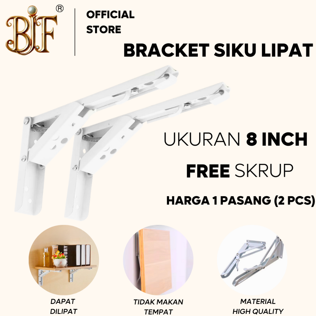 Jual Siku Meja Lipat Dinding / Bracket Ambalan Rak 8 Inch | Shopee ...