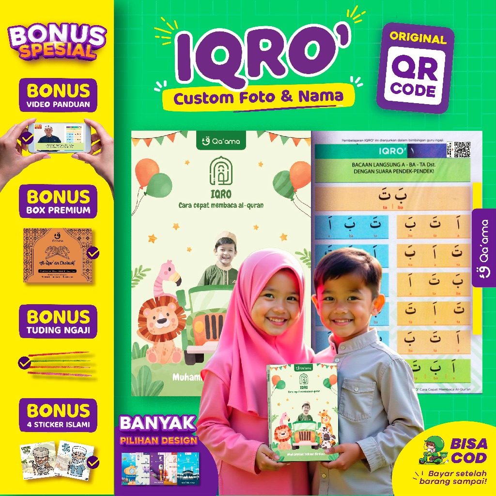 Jual Iqro Custom Nama & Foto Full Color Qara'a - Bisa Request Nama dan ...