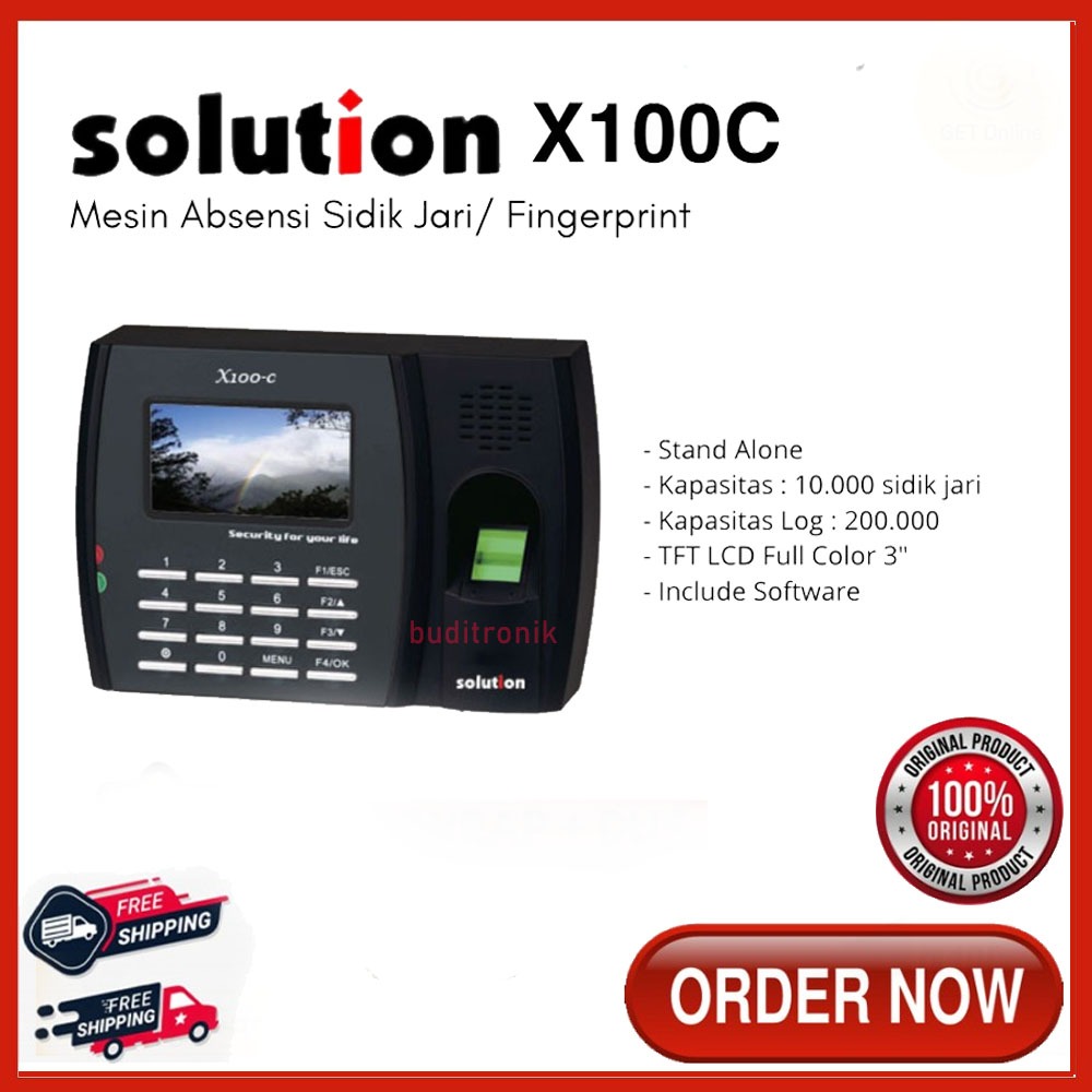 Jual Solution X100C Mesin Absensi Fingerprint Sidik Jari | Shopee Indonesia