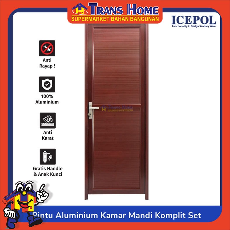 Jual PINTU ALUMINIUM ICEPOL IC-008 WALNUT KANAN DAN KIRI (ICEPOL ...