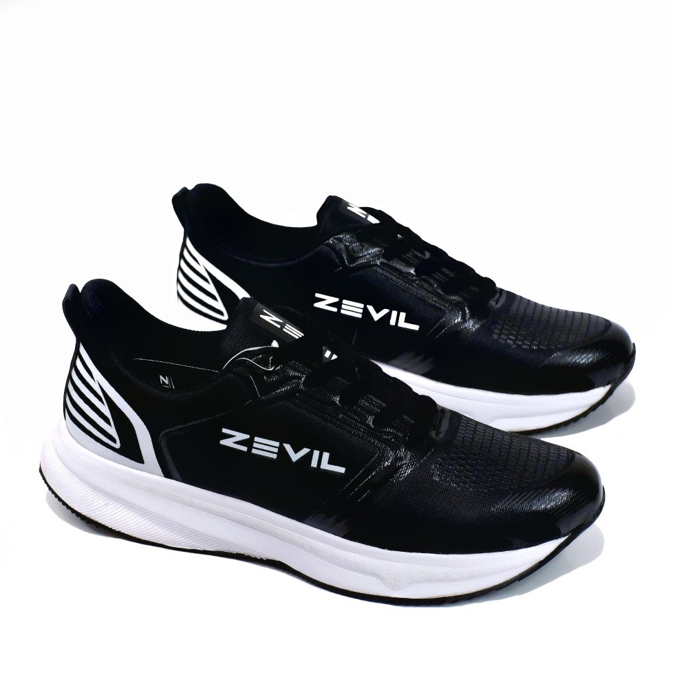 Jual Sepatu Lari Pria ZEVIL Hitam Putih – Sneakers Running Olahraga Ringan & Nyaman | Ukuran 38 ...