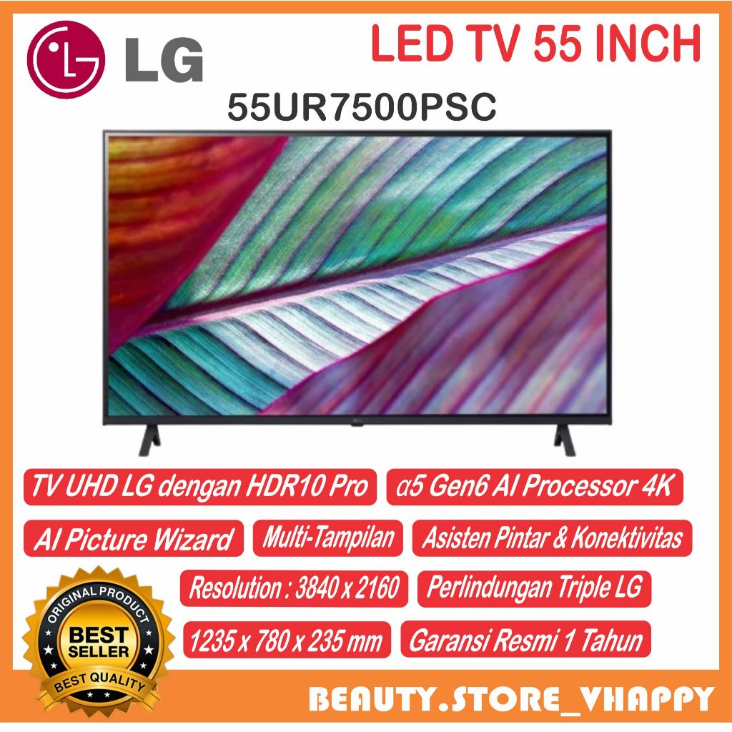 Jual LED TV LG Smart TV 4K LG UHD 55 inch 55UR7500PSC AI ThinQ® | Shopee Indonesia