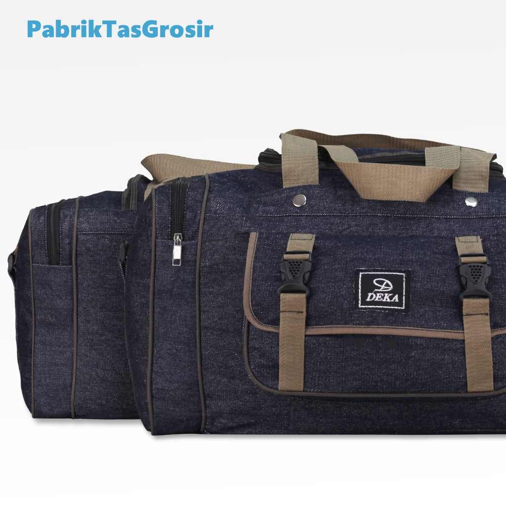 Jual Tas Travel Deka Denim Kanvas Kapasitas 40 liter Dufflebag Jeans ...