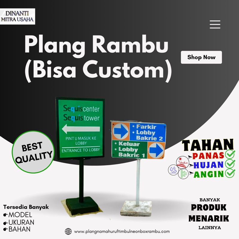Jual Plang Rambu KOMBINASI (Bisa Custom) | Shopee Indonesia