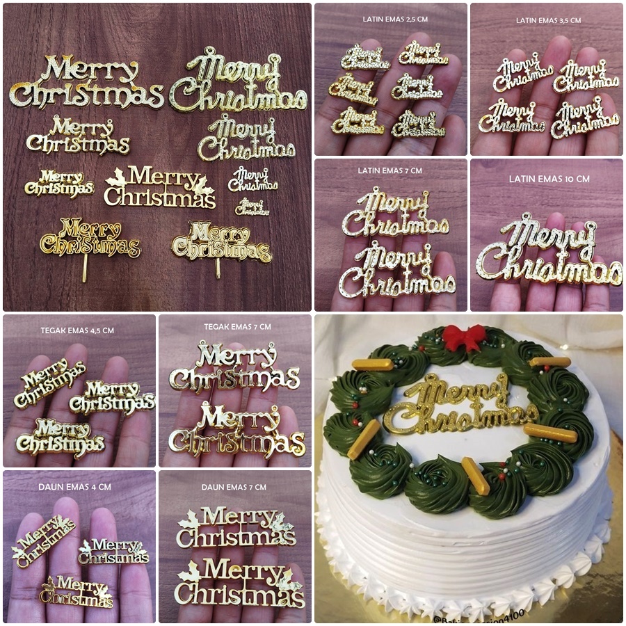 Jual NATL-13 : Cake Topper / Hiasan Kue Plat Tulisan Tempelan Tusukan ...