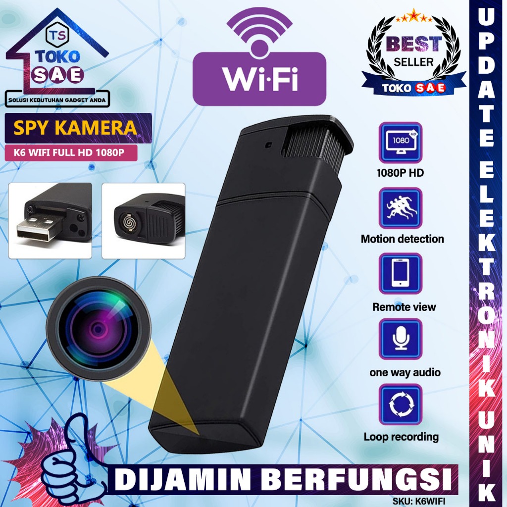 Jual Camera Spy K6 Wifi Wireless Full HD 1080p Hidden Kamera Mini ...