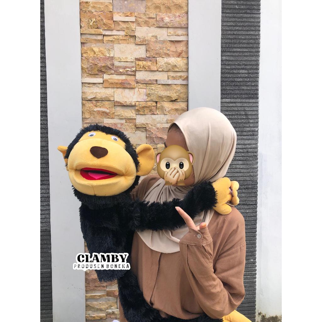 Jual Boneka Dongeng Mulut Gerak Muppet Monyet Jumbo Ukuran 1 Meter Hand ...