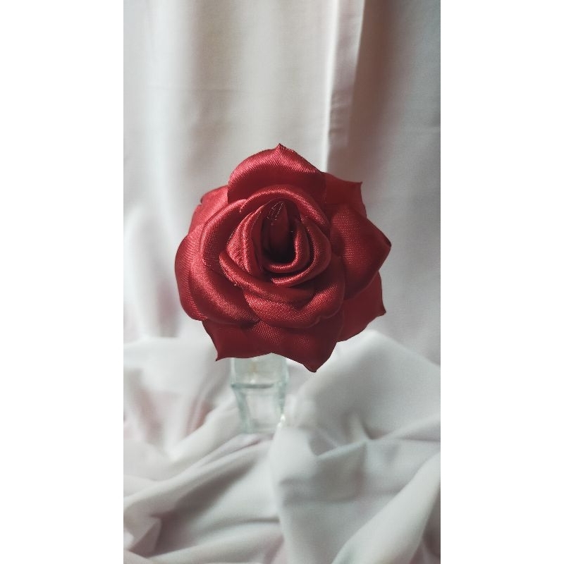 Jual Bunga Mawar Satin Jumbo 10 cm Handmade | Shopee Indonesia