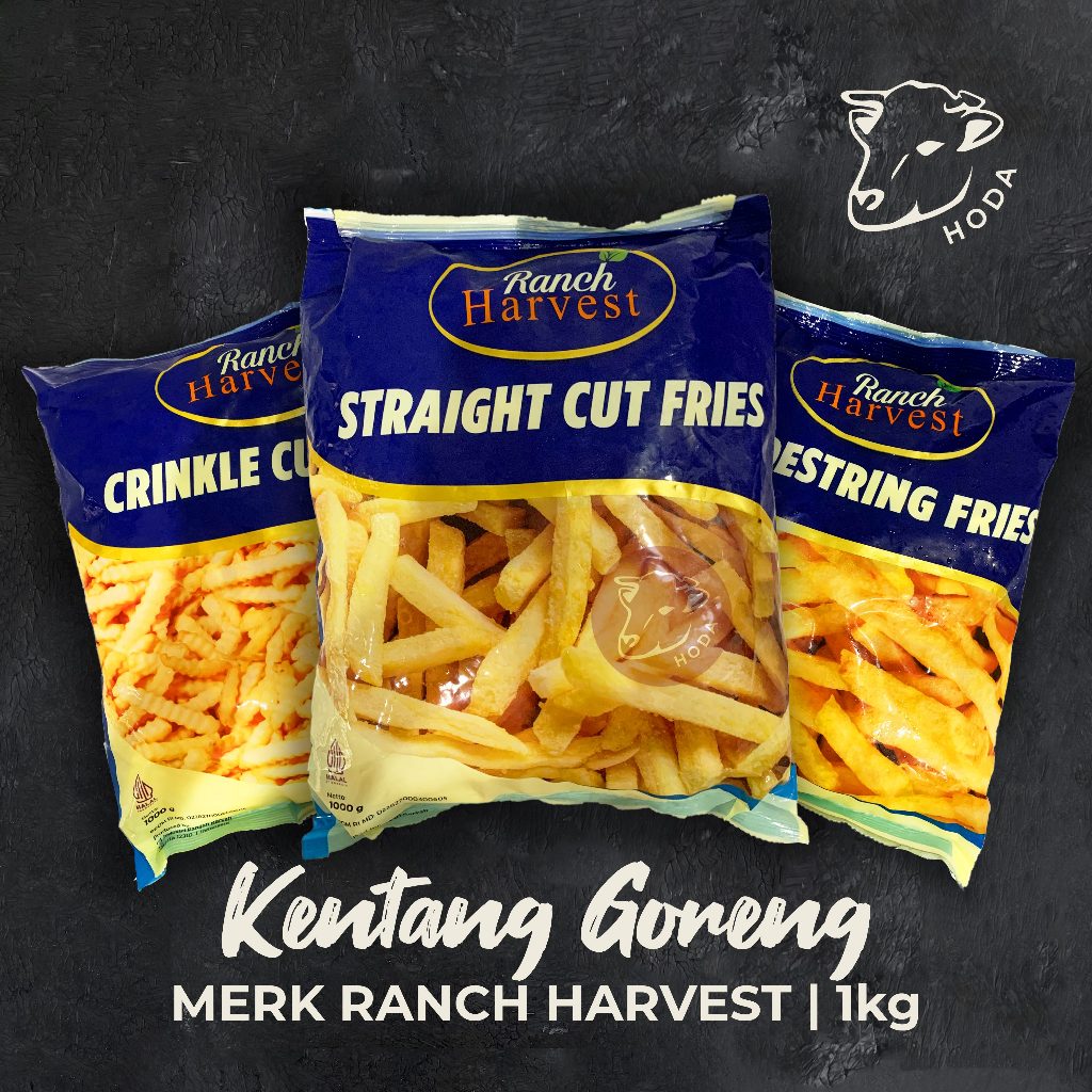 Jual Ranch Harvest Kentang Goreng French Fries Straight Shoestring Crinkle Cut 1kg | Shopee ...