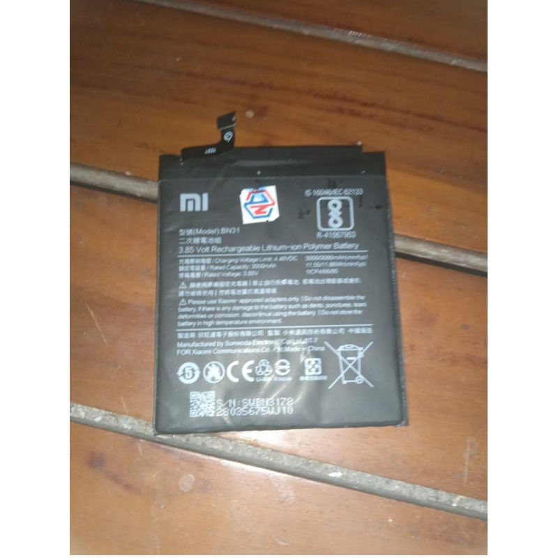 Jual BATERAI BN31 Xiomi mi A1/note 5a Original copotan | Shopee Indonesia