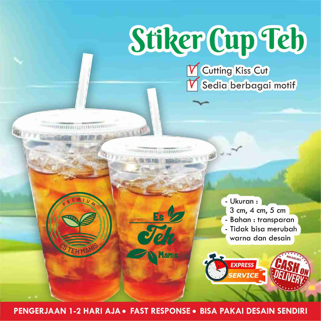 Jual [117 pcs] STIKER TRANSPARAN TEH MINUMAN / LABEL KOTAK / TOPLES ...
