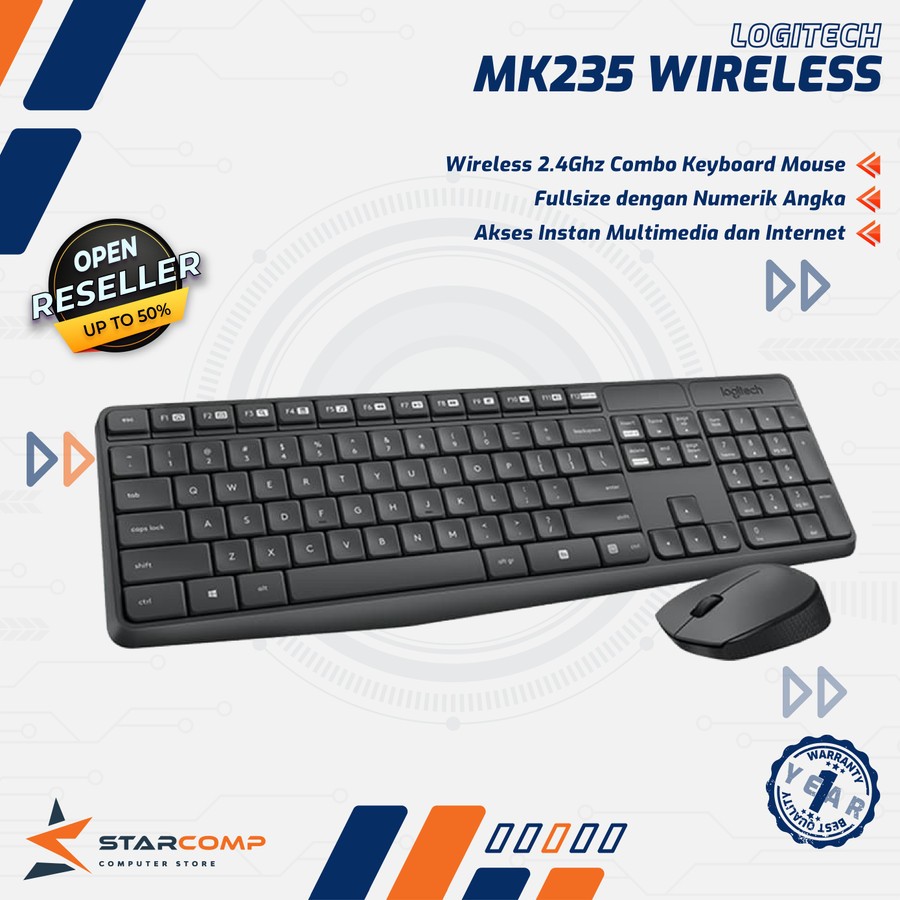 Jual Keyboard Mouse Bundle Wireless Logitech MK235 | Shopee Indonesia