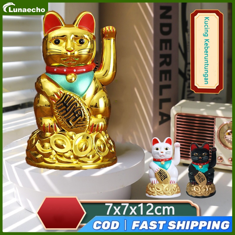 Jual Maneki Neko Lucky Cat Qian Gold 12cm Kucing Hoki Koin Emas Patung ...