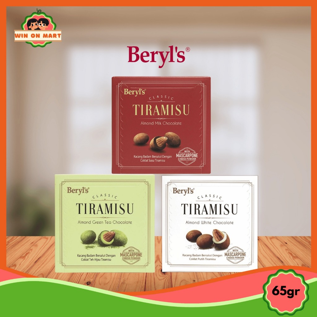 Jual Coklat | Beryl's Classic Tiramisu Almond Chocolate 65g | Green tea ...