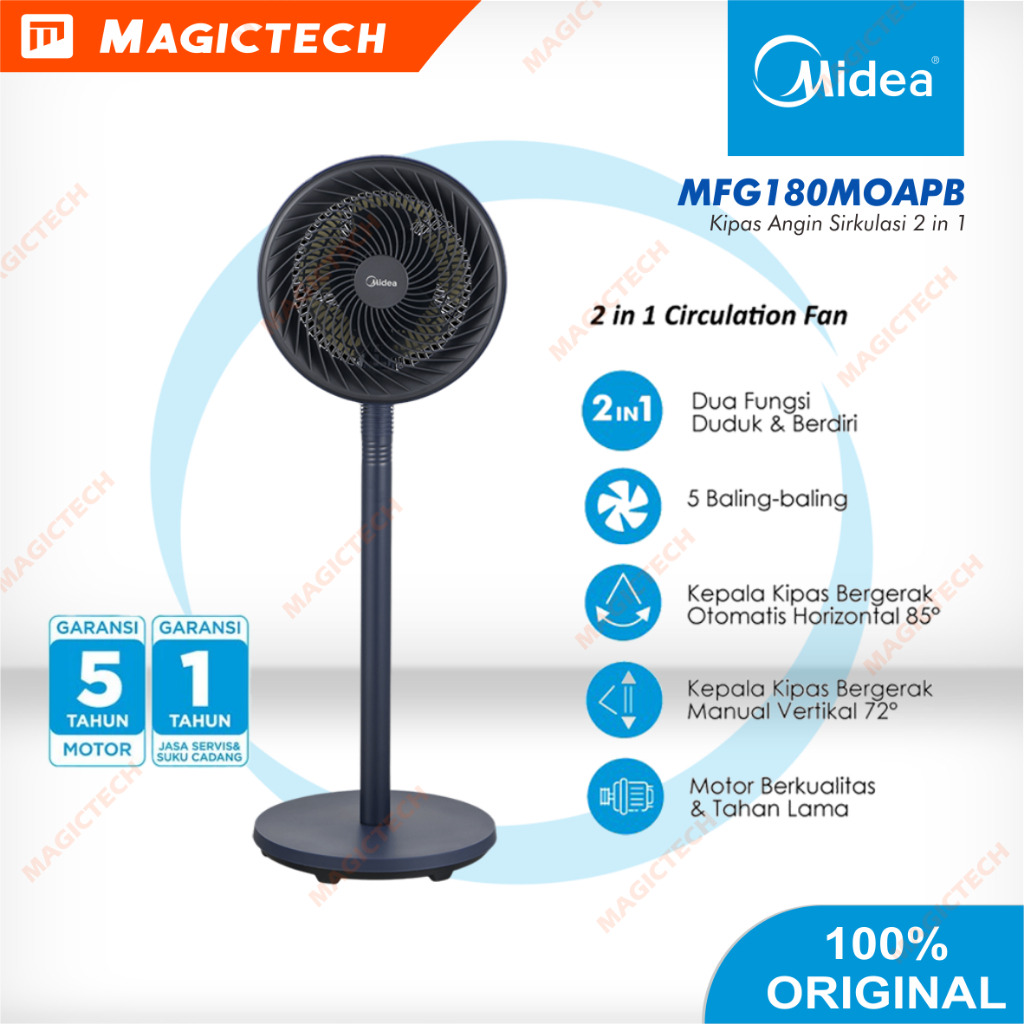 Jual MIDEA CIRCULATION FAN MFG180MOAPB KIPAS ANGIN SIRKULASI PREMIUM 7 ...