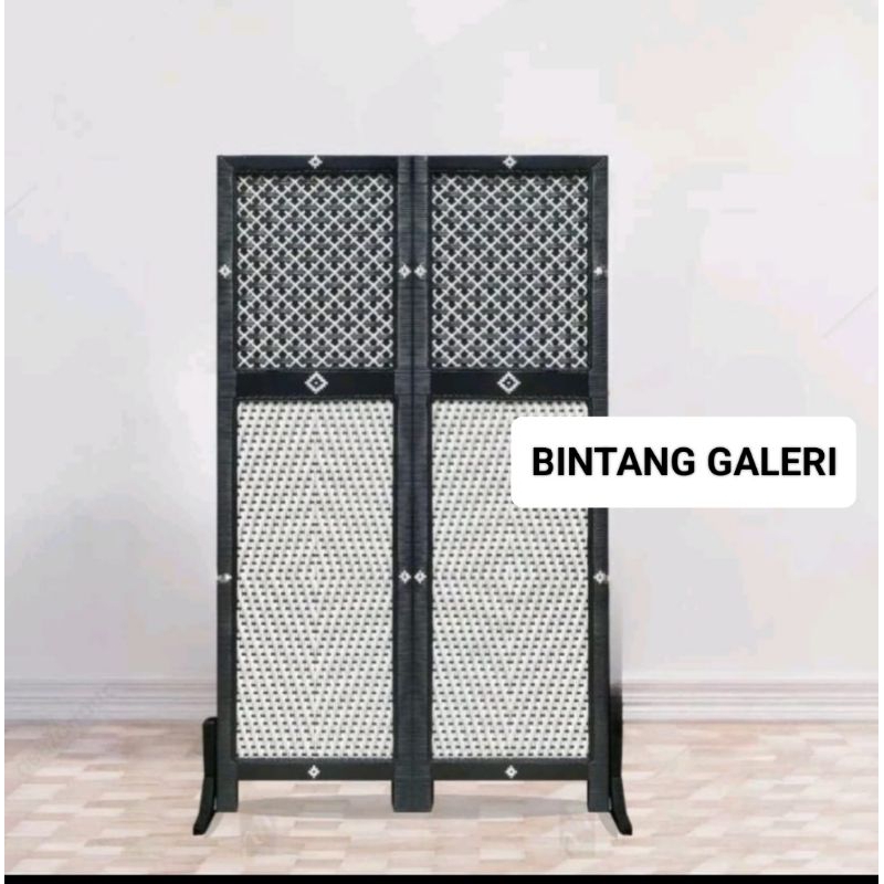 Jual ( 2 Pintu ) Sketsel Pembatas Ruangan Rotan Sintetis Pemisah ...