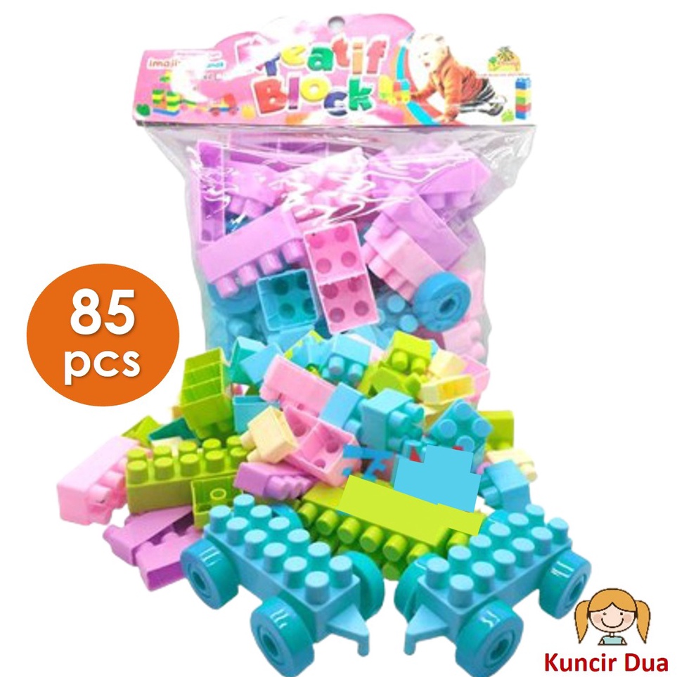 Jual Super Ngetrends KREATIF Block Mainan Balok Besar 85 pcs KREATIF ...