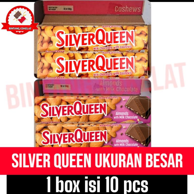 Jual silverqueen 1 box isi 10 pcs 58 - 55 gram | Shopee Indonesia