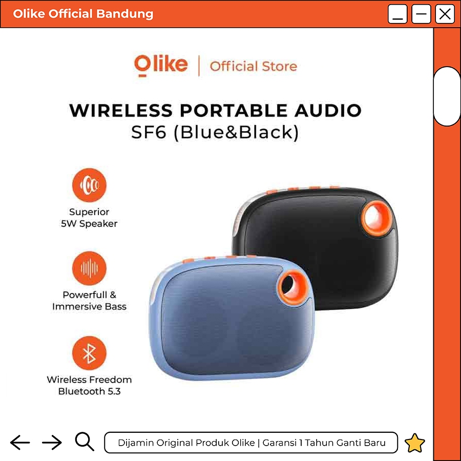 Jual Olike SF6 Beatz Portable Wireless Speaker Stereo Bluetooth 5.3 ...