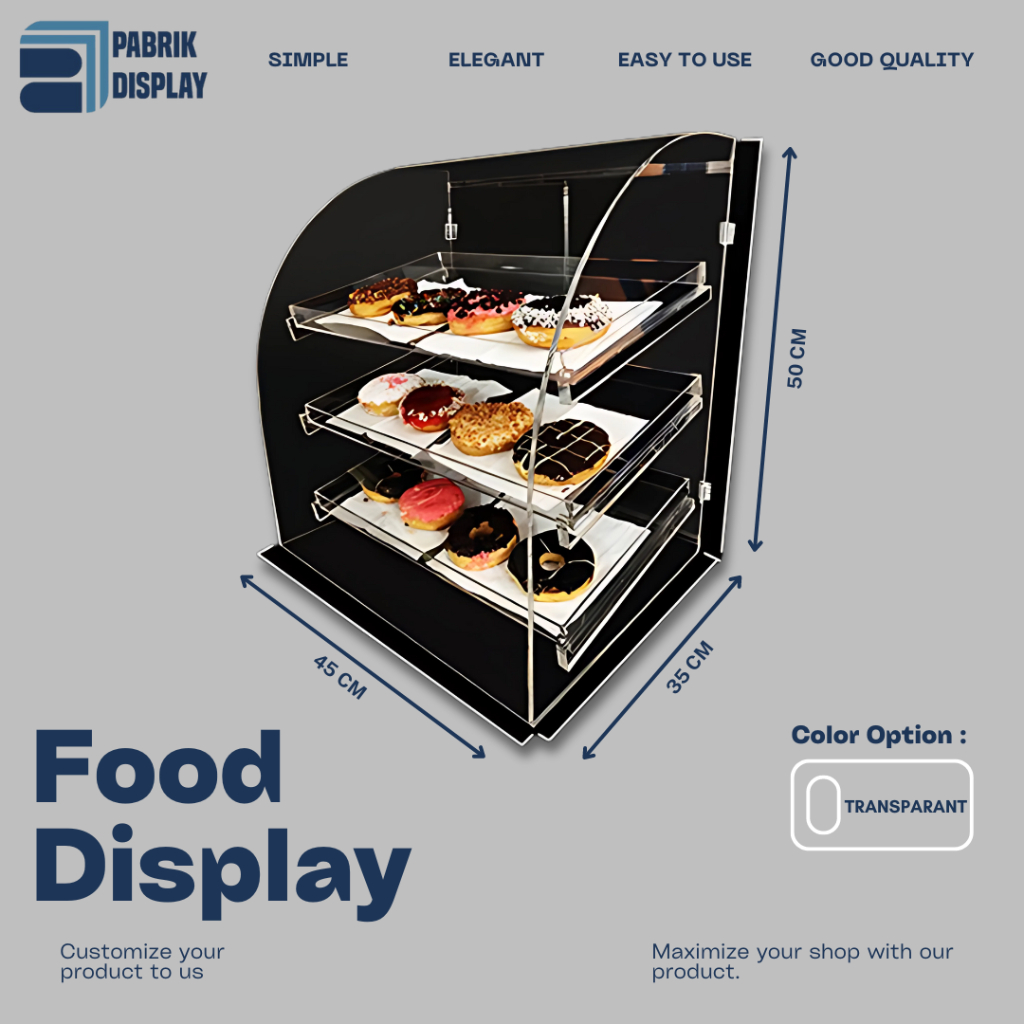 Jual Display Kue Akrilik 3 Rak | Acrylic Food Cupcake Bakery 3 Shelves ...
