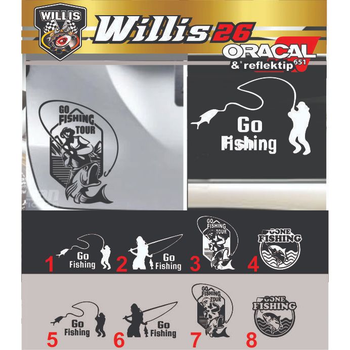 Jual Stiker Cutting Sticker Body dan Kaca Mobil GO FISHING Mancing ...