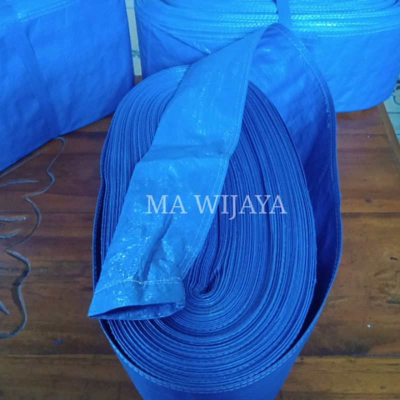 Jual Selang Terpal 50meter 1,5dim Permeter Selang Irigasi alkon 1,5inch ...